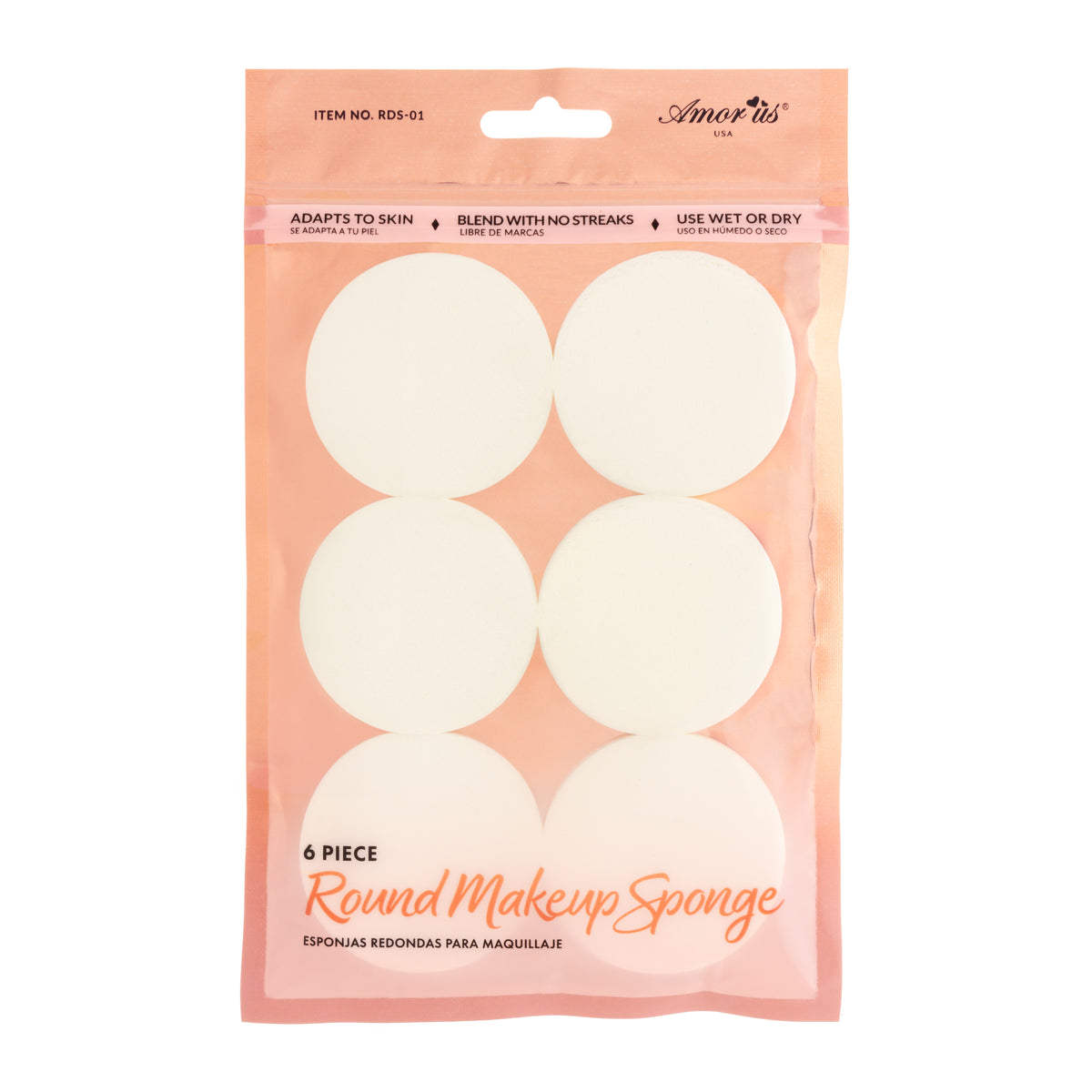 Makeup Sponge - Round (6-Piece Pack) | Amorus USA